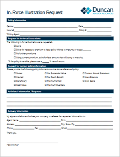 Frequently Requested Forms – Duncan Advisor Resources